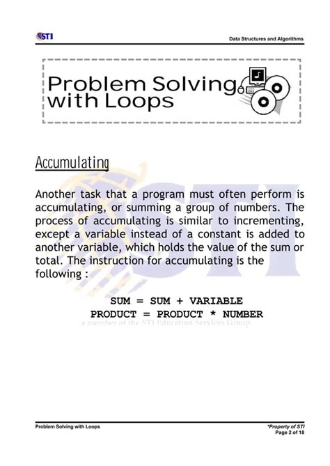 Problem Solving With Loops PDF