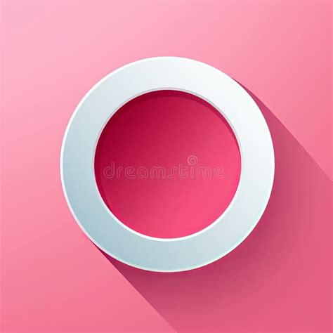 A White Circular Button On A Pink Background Stock Illustration