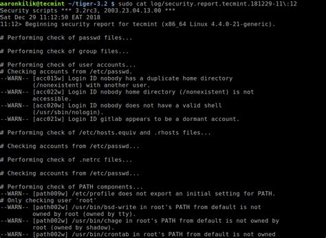 Tiger The Unix Security Audit And Intrusion Detection Tool