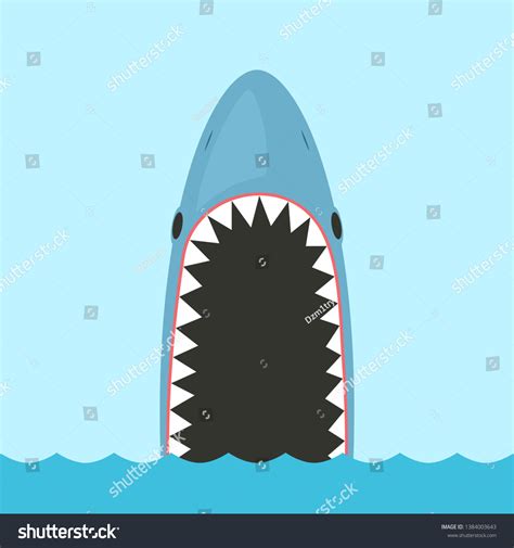 입을 벌린 상어 클립 이미지 스톡 일러스트 1384003643 Shutterstock