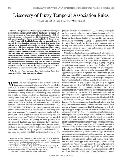 Pdf Discovery Of Fuzzy Temporal Association Rules