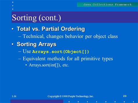 1 0tCopyright 1998 Purple Technology Inc 1 Java Collections