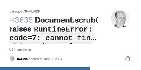 Documentscrub Raises `runtimeerror Code7 Cannot Find Object In Xref ` · Issue 3635