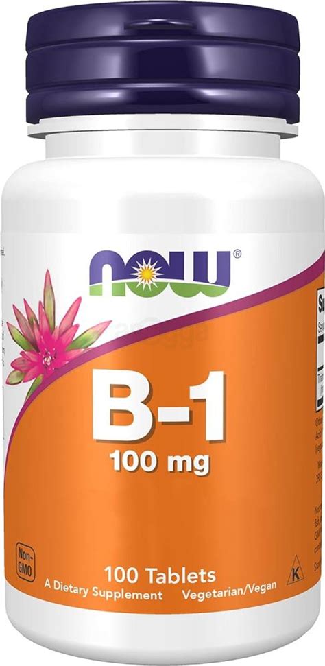 Now Foods B 1 100 Mg 100 Vegan Tablets Laboratory Tested Vitamin