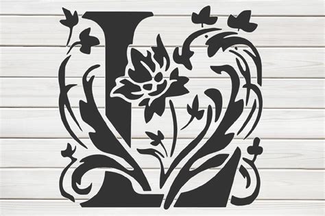 Cursive Letter L Stencil