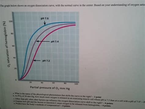 Solved The Graph Below Shows An Oxygen Dissociation Curve Chegg Com