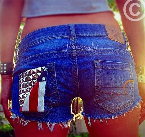 Vintage Low Rise Studded Denim Shortsamerican Flag Shorts By Jeansonly