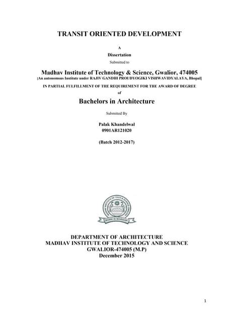 Transit Oriented Development Tod Human Settlement Planning