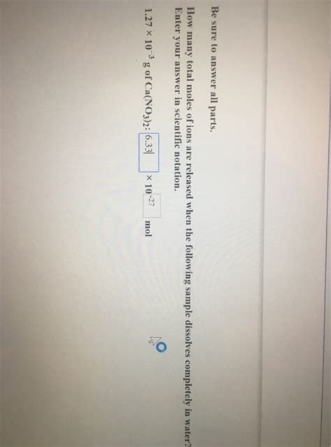 Solved Be Sure To Answer All Parts How Many Total Moles Of Chegg Com