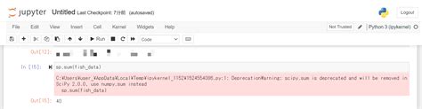 「deprecationwarning Scipysum Is Deprecated And Will Be Removed In