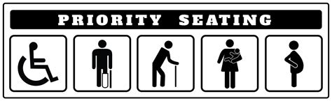 Premium Vector Priority Seating Icons For Sticker Disable Passenger