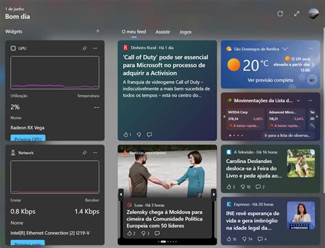 Como Ligar Os Novos Widgets Do Windows 11 Para Monitorizar O Cpu Gpu Memória Ram E Outros
