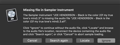 My Track Has An Error Missing File In Sampler Instrument But I Still Have The Sample