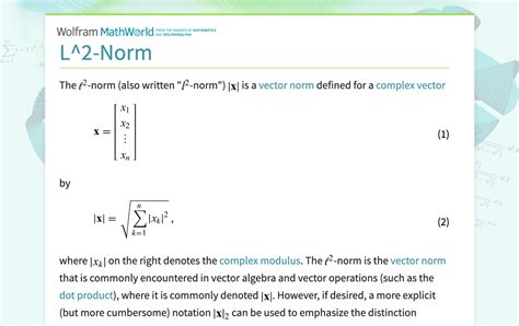 L2 Norm From Wolfram Mathworld