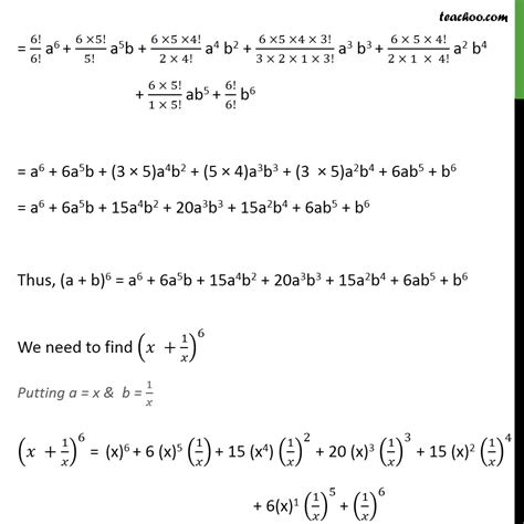 Ex 8 1 5 Expand X 1 X 6 Chapter 8 Class 11 Ncert