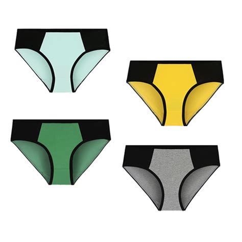 Packwomen S Plus Size Incontinence Underwear Underpants Contrasting Color Cotton Briefs