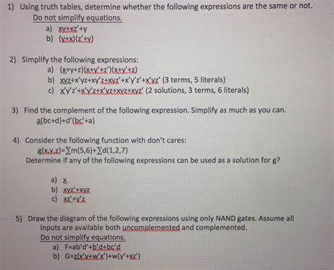 Solved Using Truth Tables Determine Whether The Following