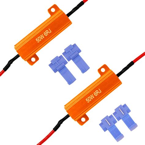 Aaron 4pcs 50w 6ohm Load Resistors Fix Led Bulb Fast Hyper Flash Turn Signal Blink