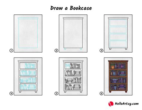 Draw A Bookcase Helloartsy