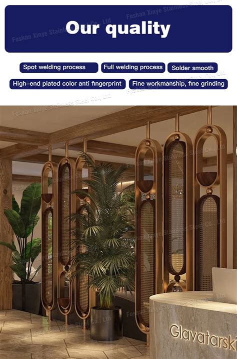 Customized Metal Separator Partition Panel Stainless Steel Screen Divider For Hotel Office Lobby