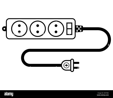 Vector Icon Of An Extension Cord For Supplying Electricity Through A Socket Flat Vector