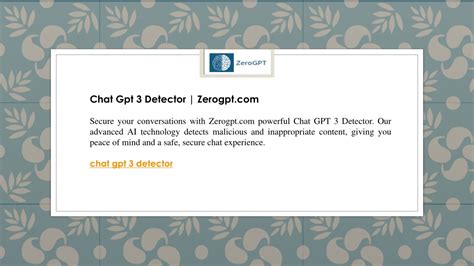 PPT Chat Gpt 3 Detector Zerogpt Com PowerPoint Presentation Free Download ID 12081633