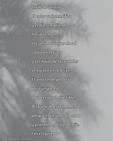 Cinco Mejores Poemas Tarde De Verano Poemas Online