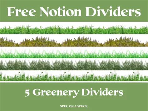 Free Greenery Notion Dividers Notions Divider Aesthetic Template