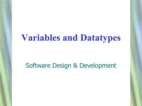 Data Types Vbnet Ppt