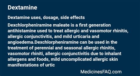 Dextamine Uses Dosage Side Effects Food Interaction And Faq