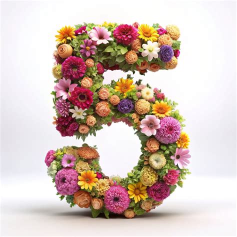 3d Numbers Made Of Flowers 300 Dpi 10 Png Files Etsy