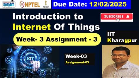 Introduction To Iot Week 3 Assignment Answers Nptel Jan 2025 Youtube