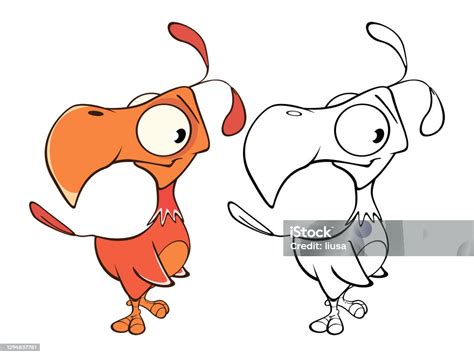 당신을 위해 귀여운 만화 캐릭터 새의 벡터 일러스트 와 컴퓨터 게임 색칠 공부 갈고리 발톱에 대한 스톡 벡터 아트 및 기타 이미지 갈고리 발톱 거위 새 귀여운