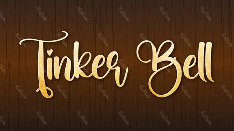 Tinker Bell Golden Script Font Premium Vector File