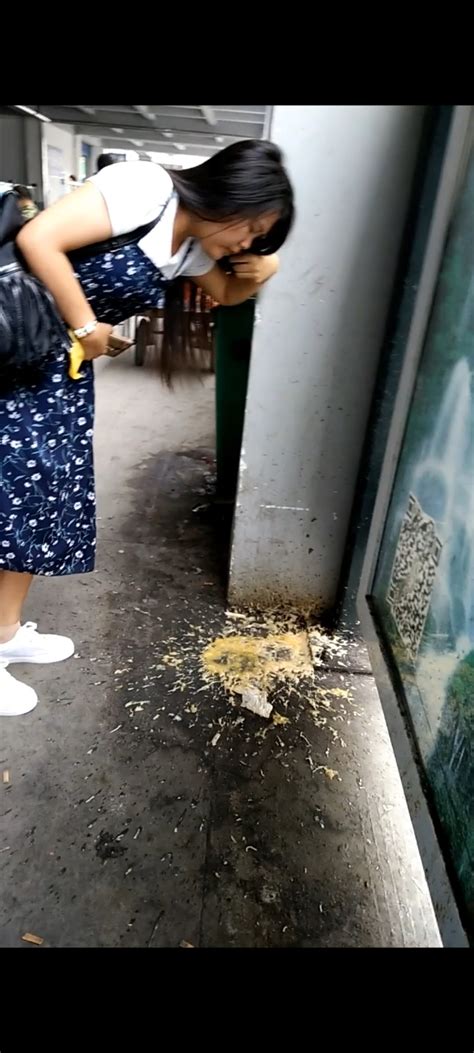 Asian Woman Vomiting 05