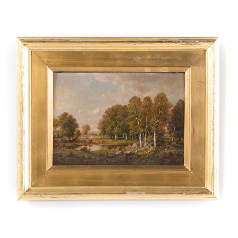 Claude E Picault Landscape With Pond Oil