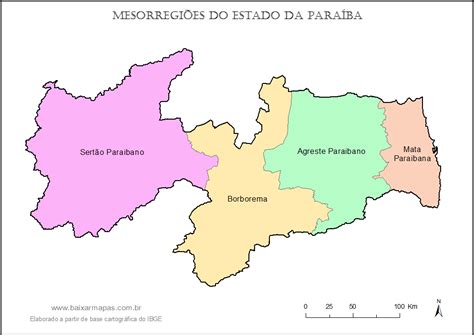 Mapa Do Estado Da Paraíba Zuledu