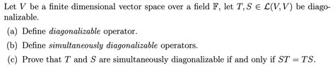 solved let v be a finite dimensional vector space over a