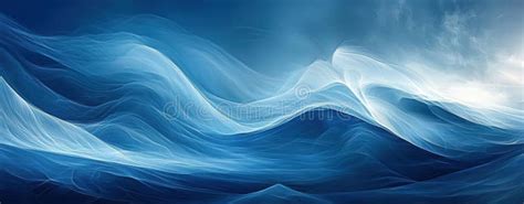 Abstract Blue Wave Landscape Serene Digital Art Stock Illustration Illustration Of Serene