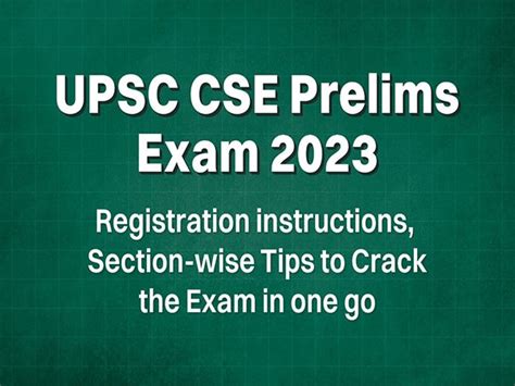 UPSC CSE Prelims Exam Registration Instructions Go To Resources Section Wise Tips To