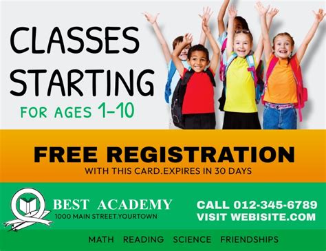 Class Registration Template Postermywall