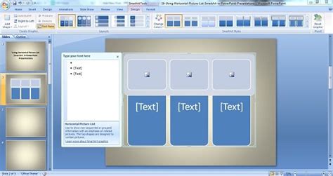 Using Horizontal Picture List SmartArt In PowerPoint Presentations
