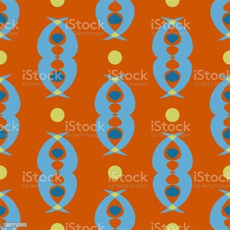 생생한 주황색 및 파란색 벡터 기하학적 모양 반복 패턴 타일 0명에 대한 스톡 벡터 아트 및 기타 이미지 0명 기하 기하 도형 Istock