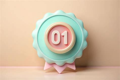 3d Notification Badge With Number In Pastel Colors Premium Ai Generated Image