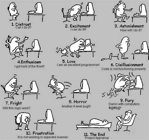 These Eleven Stages Of A Project Programming Humor Computer Humor Funny Quotes