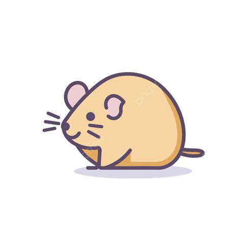 Cute Mouse Vector Illustration Vole Lineal Icon Flat Icon Png And
