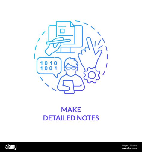 Make Detailed Notes Blue Gradient Concept Icon Stock Vector Image And Art Alamy