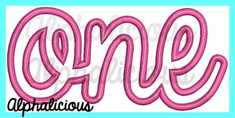 One Cursive Applique Font Design Etsy