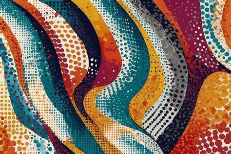 Abstract Halftone Wave Dotted Background Futuristic Twisted Grunge Pattern Dot Circles Vector