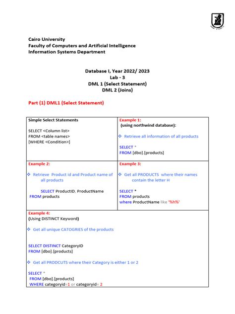 lab3 dml1 dml2 pdf data management software databases